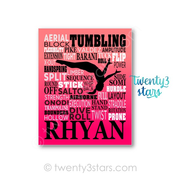 Custom Tumbling Poster Gymnast Gift Gift for Tumbler | Etsy