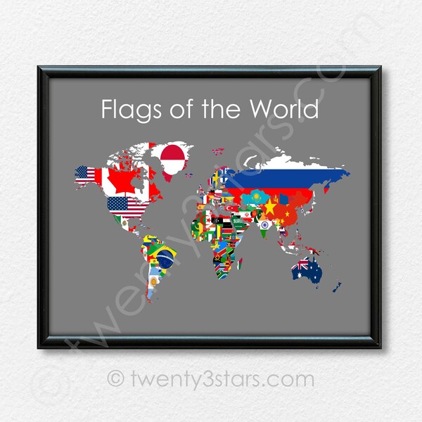 World Map Poster - Etsy