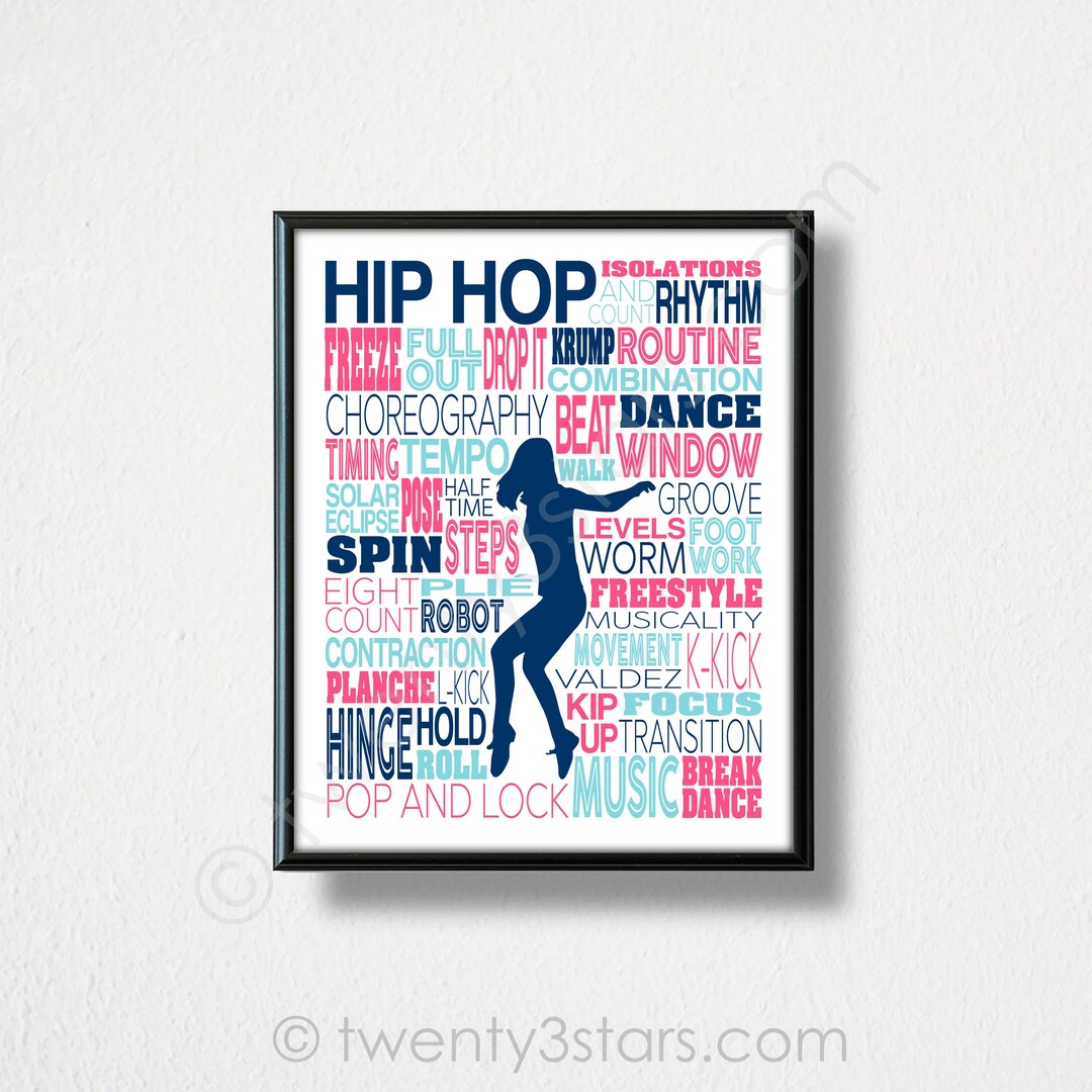 Hip Hop Dance Word Art Hip Hop Dance Art Custom Gift for - Etsy