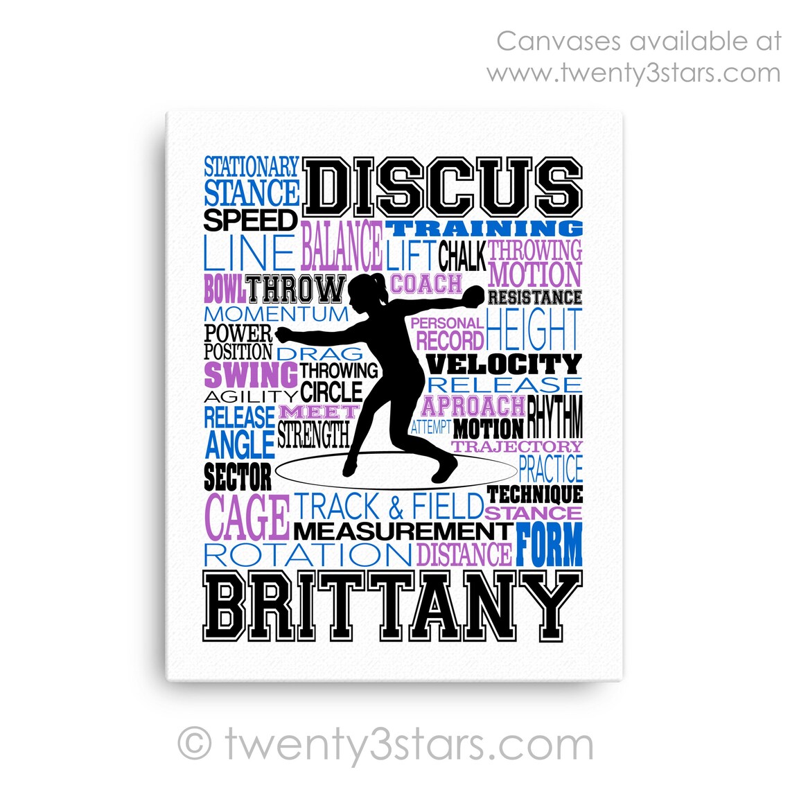 Boy's Discus Poster Track and Field Art Track Team | Etsy