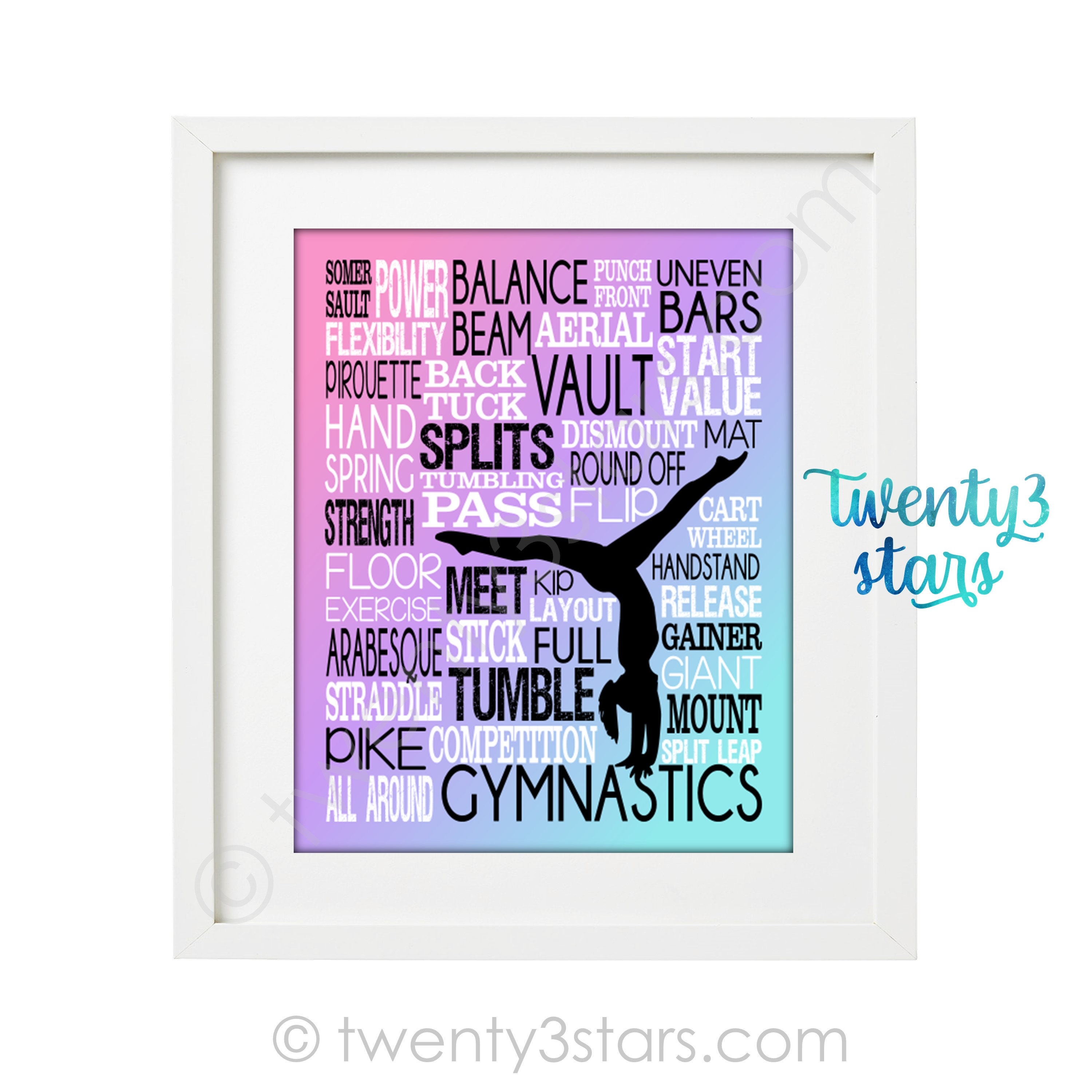 Gymnastics Word Art Gymnastics Gift Gift for Gymnasts | Etsy