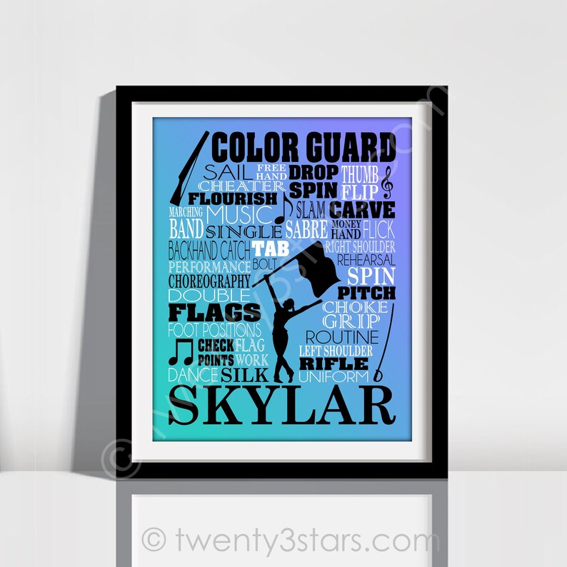 Custom Colorguard Poster Color Guard Wall Art Color Guard - Etsy