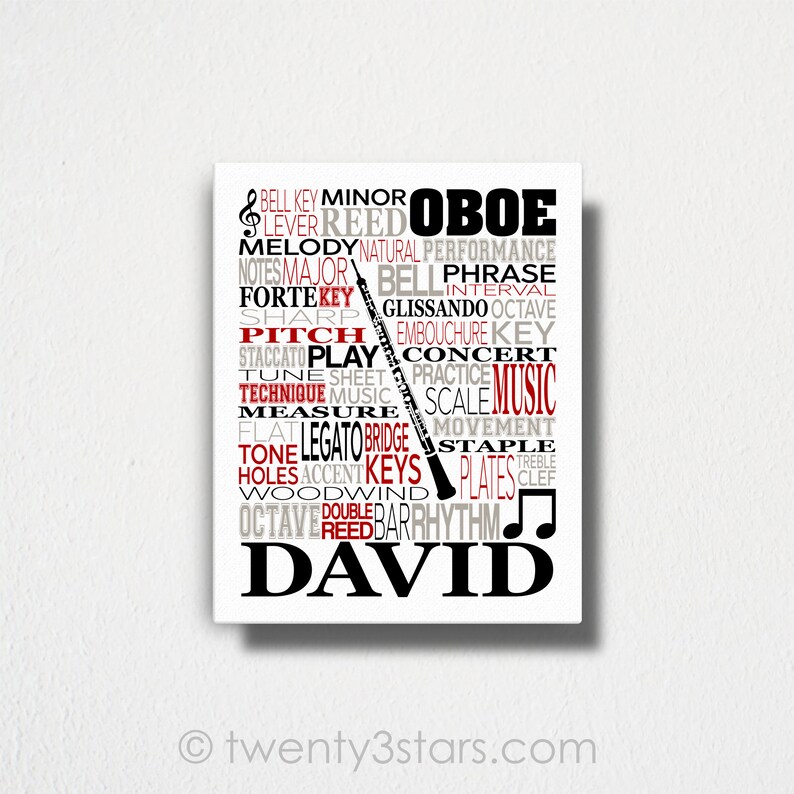 Oboe Typography Poster Oboist Gift Oboe Player Art Oboe - Etsy