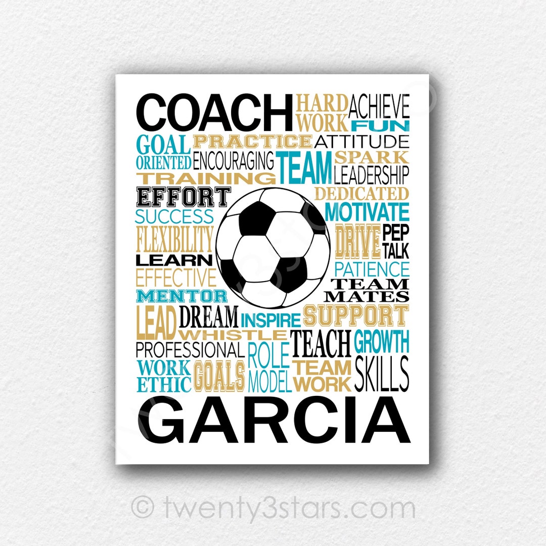 Soccer Coach Poster, Soccer Coach Poster, Soccer Team Art, Soccer Gifts ...
