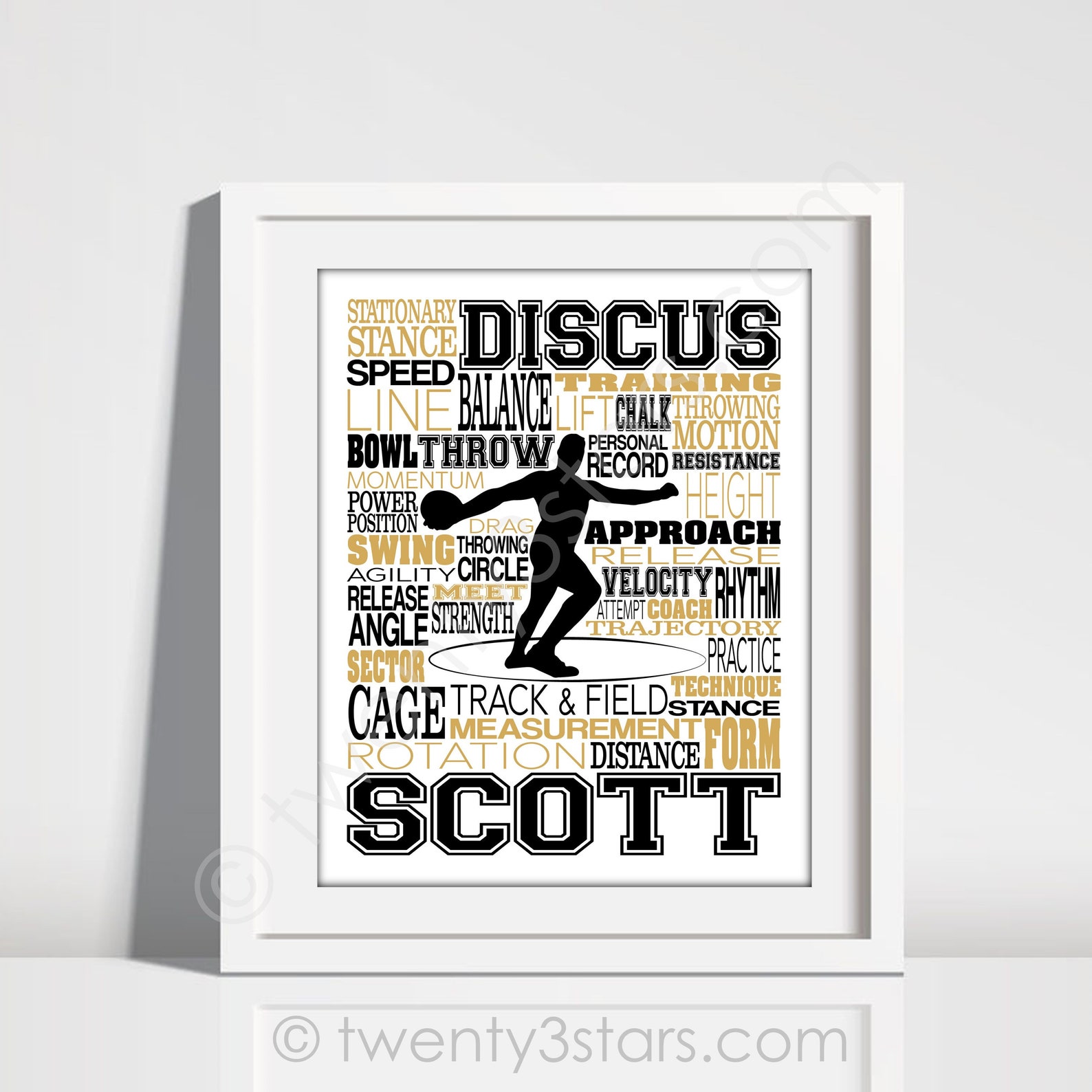 Boy's Discus Poster Track and Field Art Track Team - Etsy