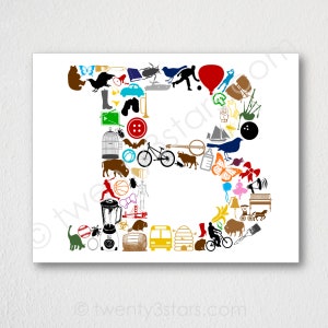 Letter B Poster, Letter B is for Art, B Nursery Wall Art Print, Baby ...