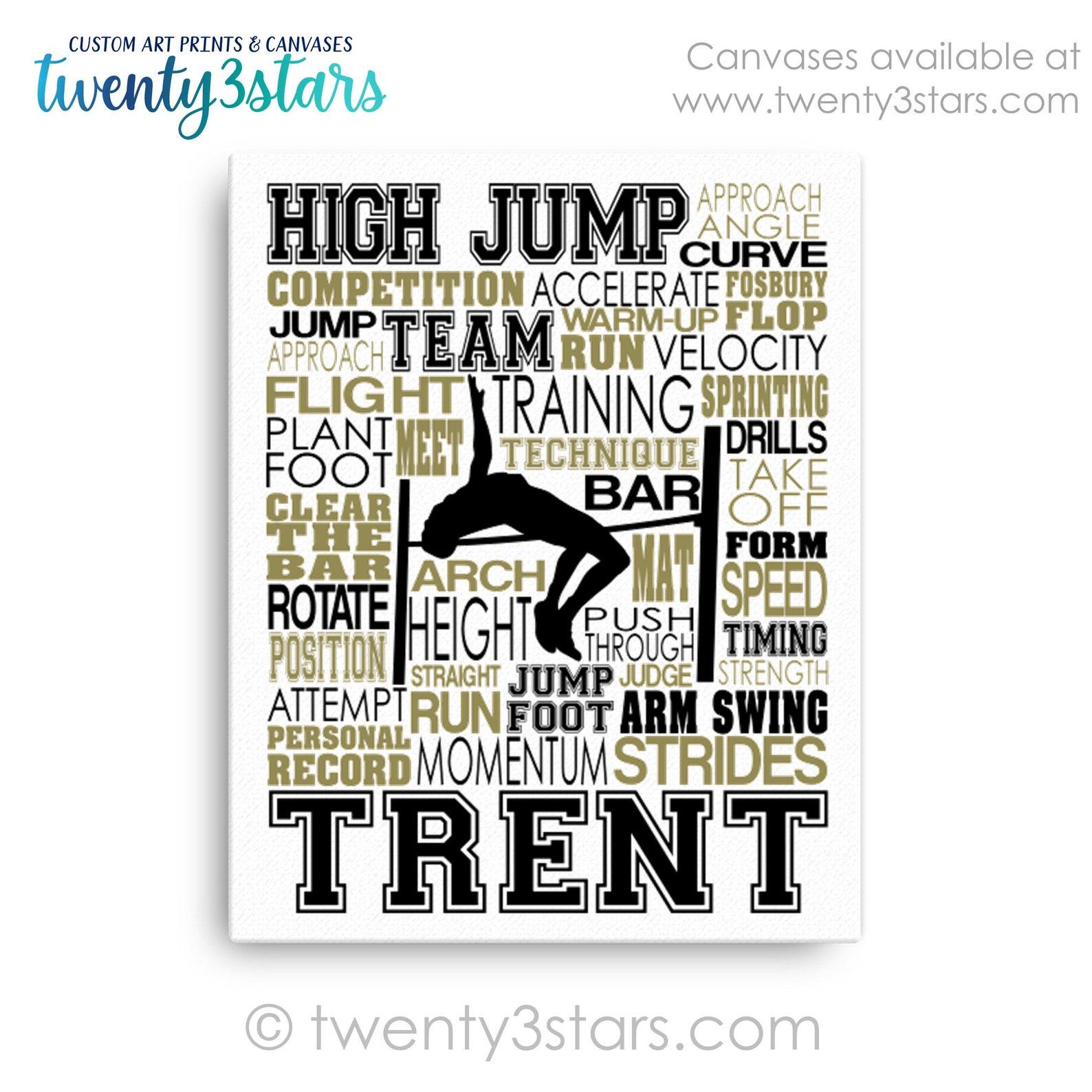 High Jump Gift High Jump Typography Poster Track and Field | Etsy