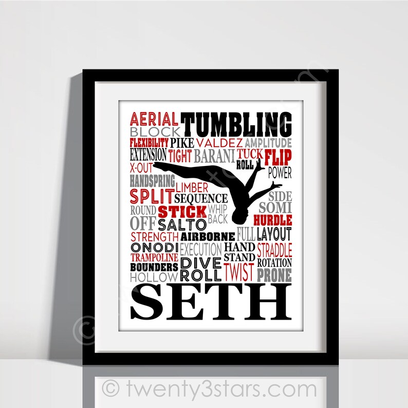 Boy's Trampoline Word Art Trampolining Gift Gift for | Etsy