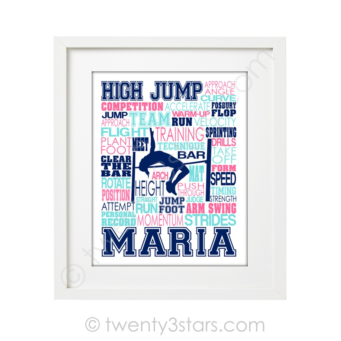High Jump Gift High Jump Typography Poster Track and Field | Etsy