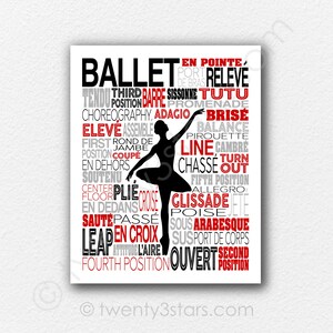 Ballerina Word Art, Ballet Wall Art, Personalized Gift for Ballerina ...
