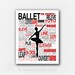 Ballerina Word Art, Ballet Wall Art, Personalized Gift for Ballerina ...