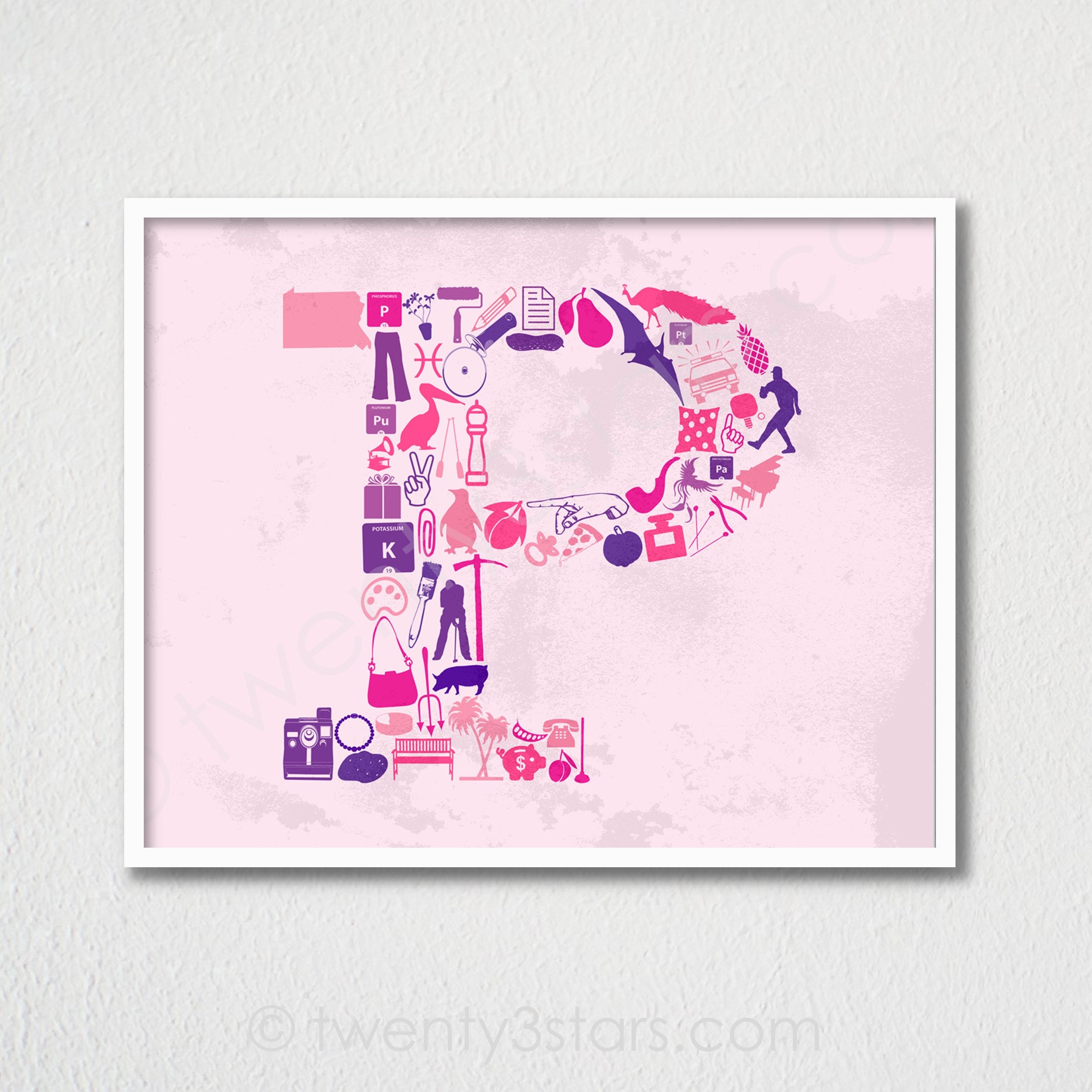 Letter P Poster Letter P is for Art P Nursery Wall Art - Etsy UK