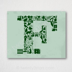 Letter F Poster Letter F is For Art F Nursery Wall Art | Etsy