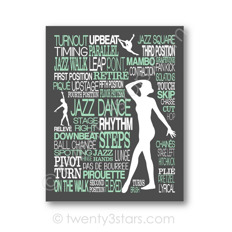 Jazz Dance Typography Poster Personalized Jazz Dancer Art | Etsy