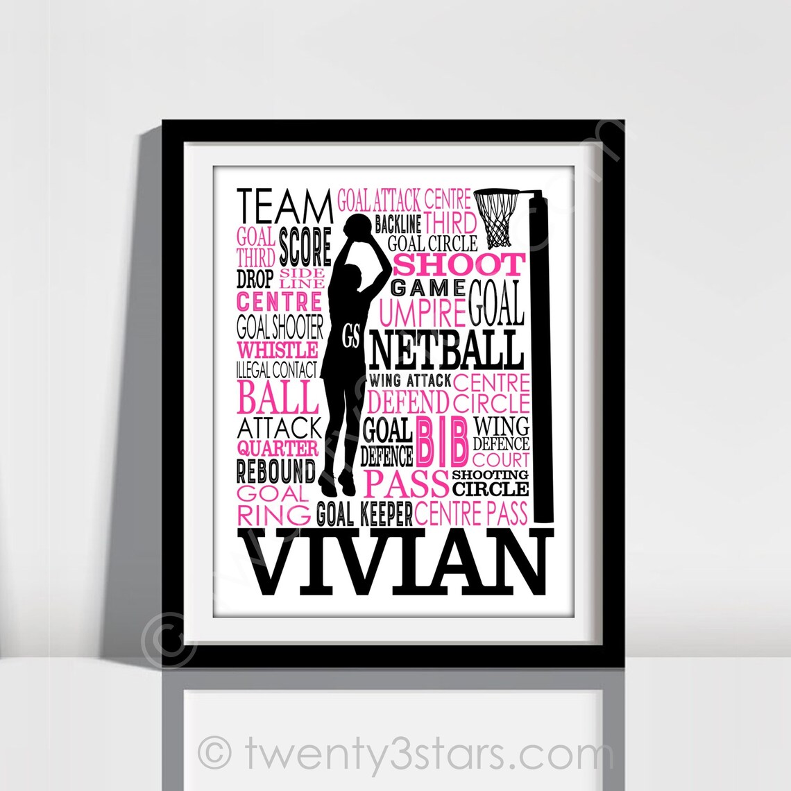 Netball Poster Typography Girls Netball Art Netball Team - Etsy