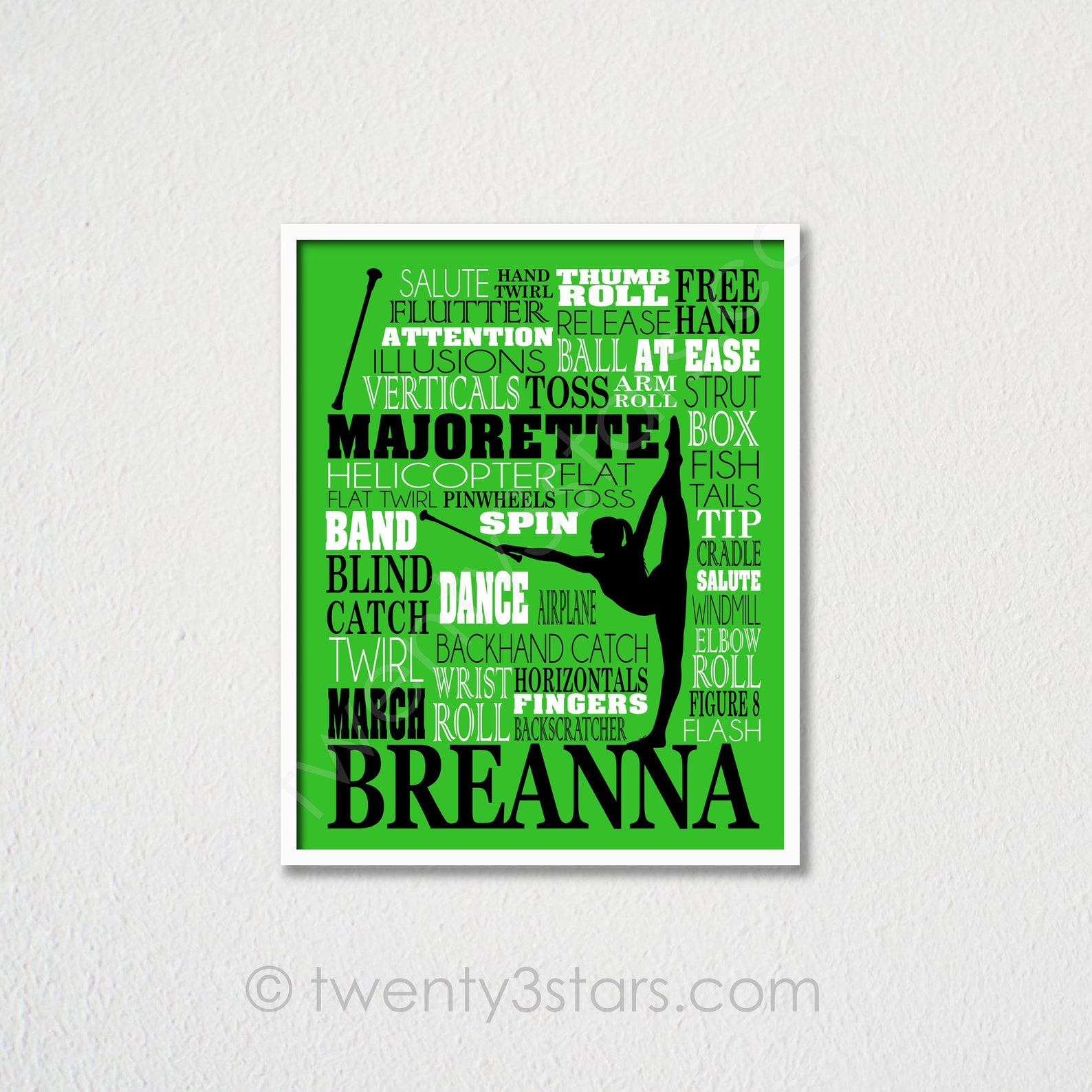Majorette Typography Poster Print Baton Team Gift Baton - Etsy