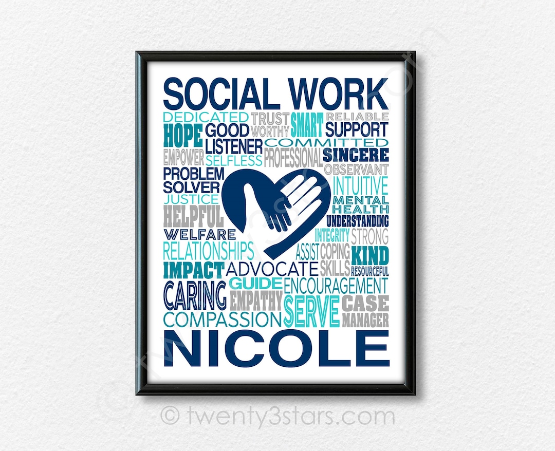 Social Work Poster Social Worker Canvas Gift for LCSW - Etsy