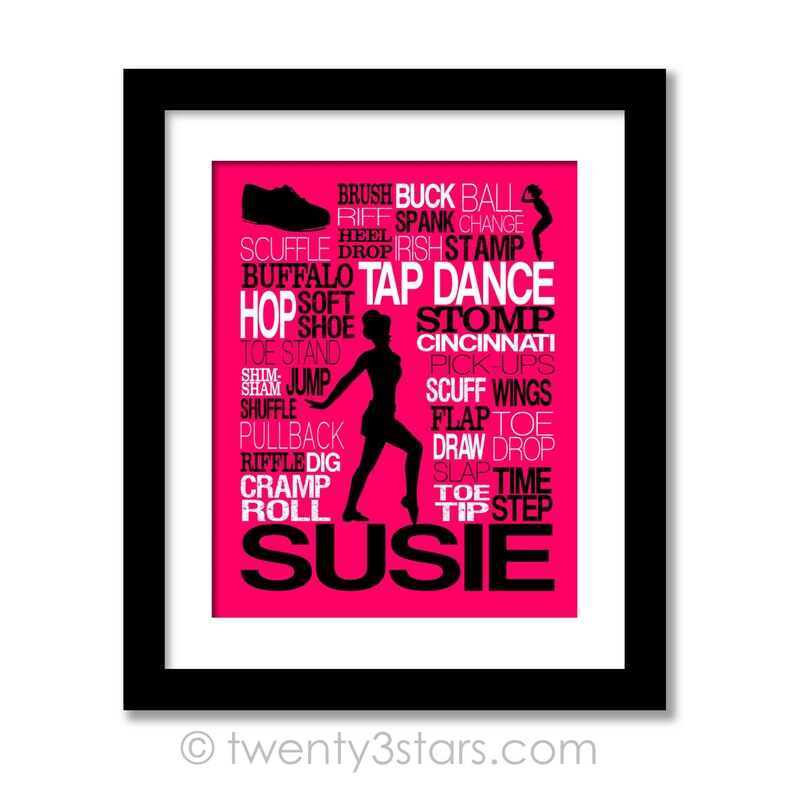 Tap Dance Typography Poster Tap Dancer Art Tap Dancer Gift | Etsy