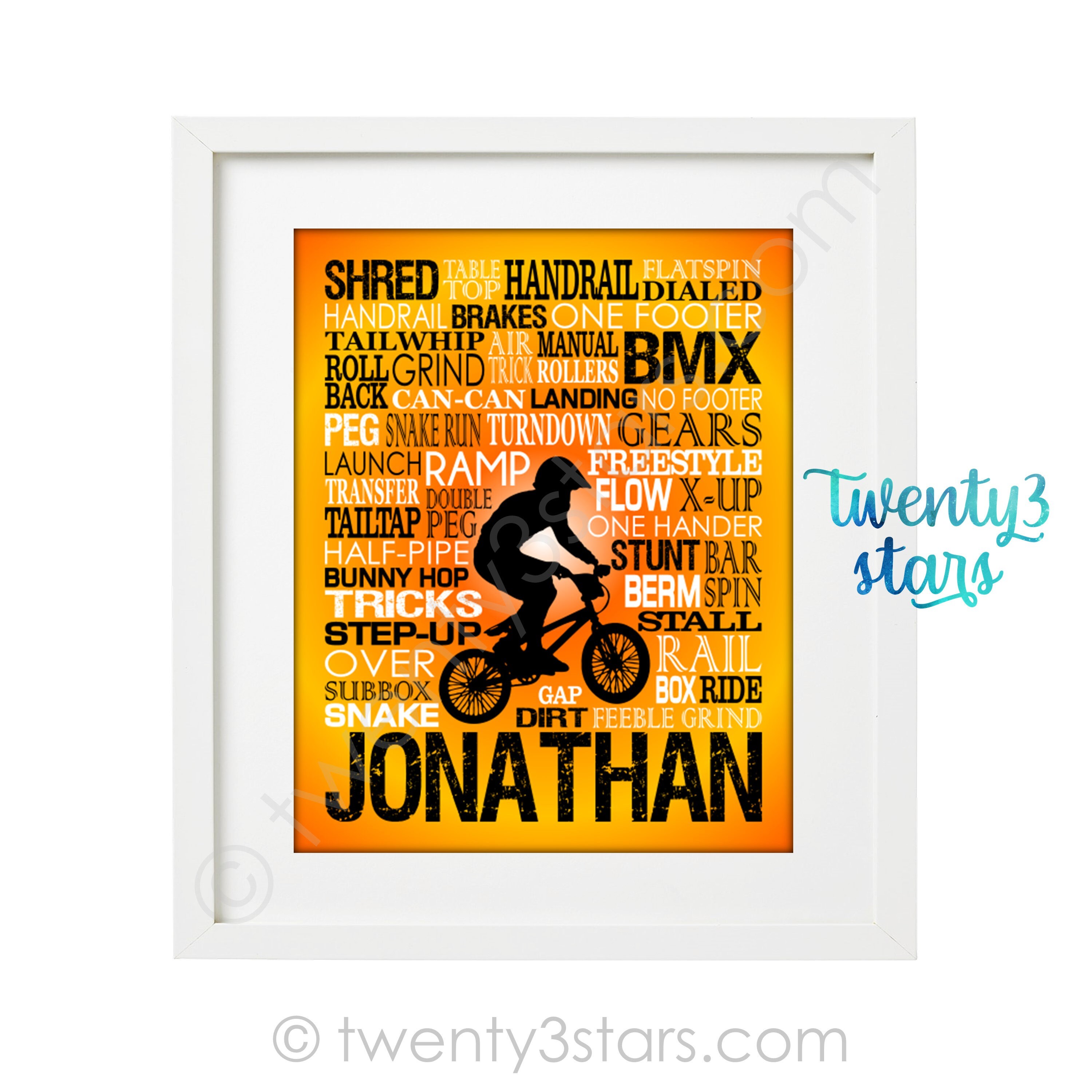 BMX Word Art Gift for Bicycle Motocross Rider BMX Gift Bmx | Etsy