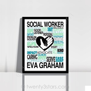 Case Manager Poster, Social Worker Gift, Gift for LCSW Graduate, Social ...