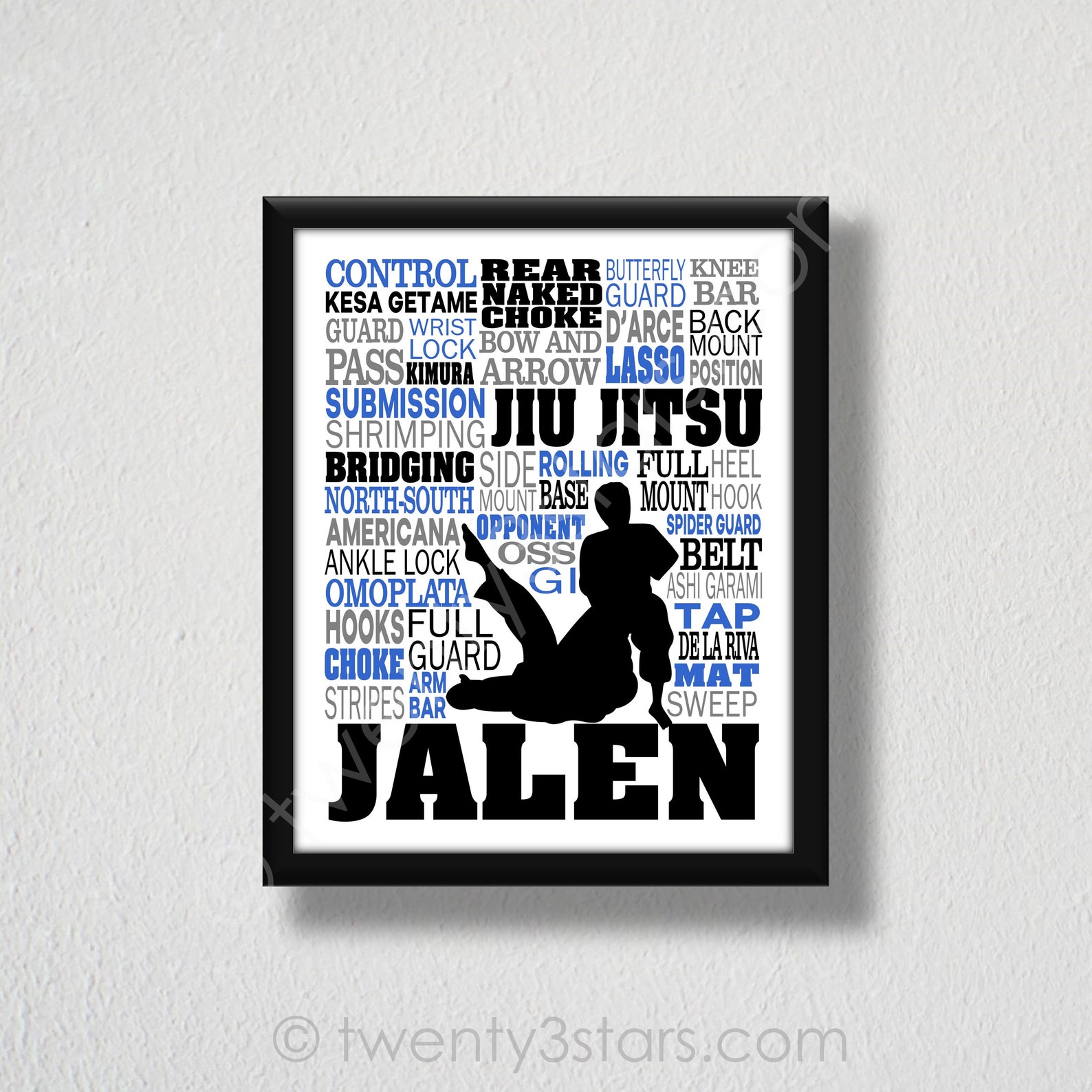 Jiu Jitsu Word Art Jiu Jitsu Gift Gift for Martial Artist | Etsy