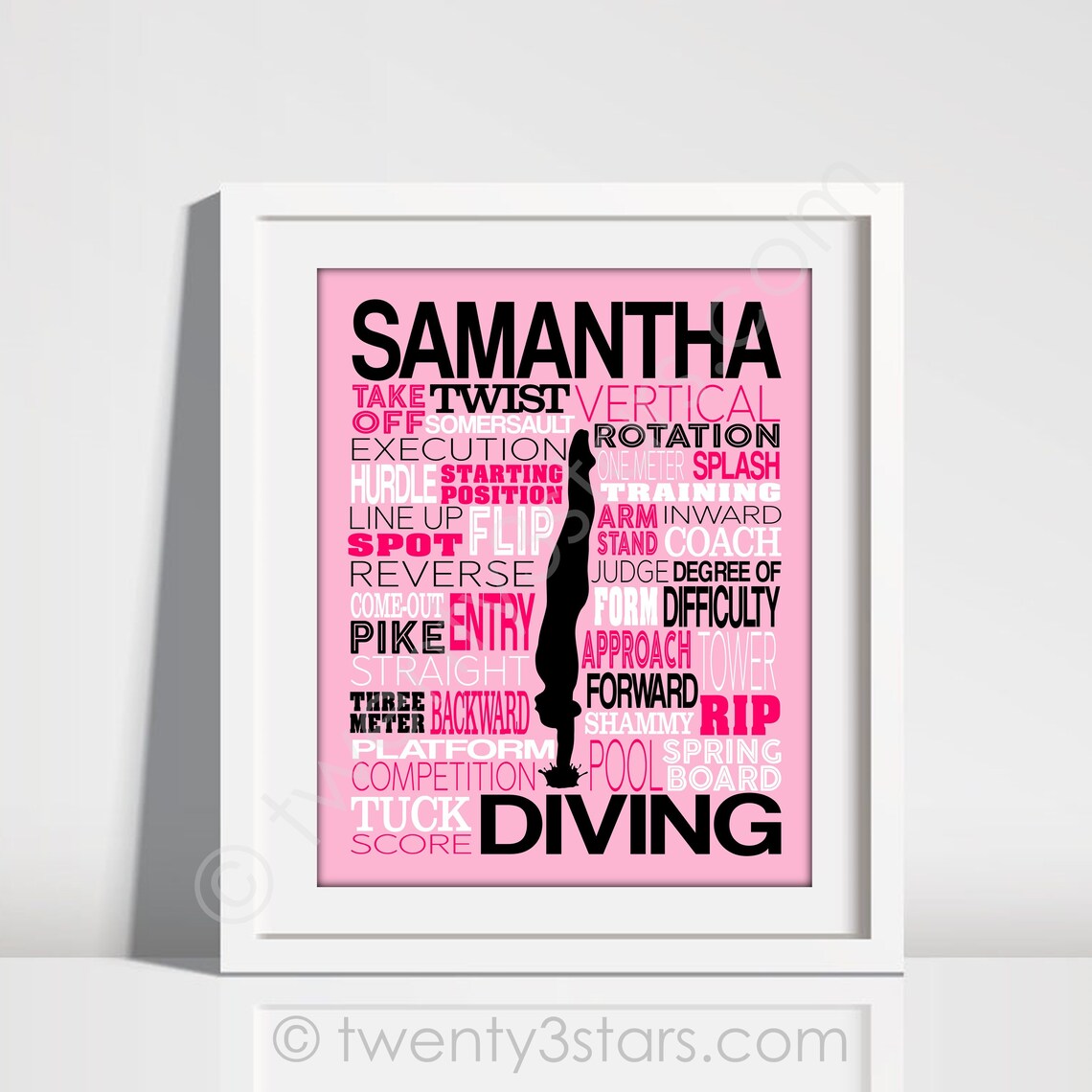 Personalized Diving Poster Diving Typography Art Gift for - Etsy