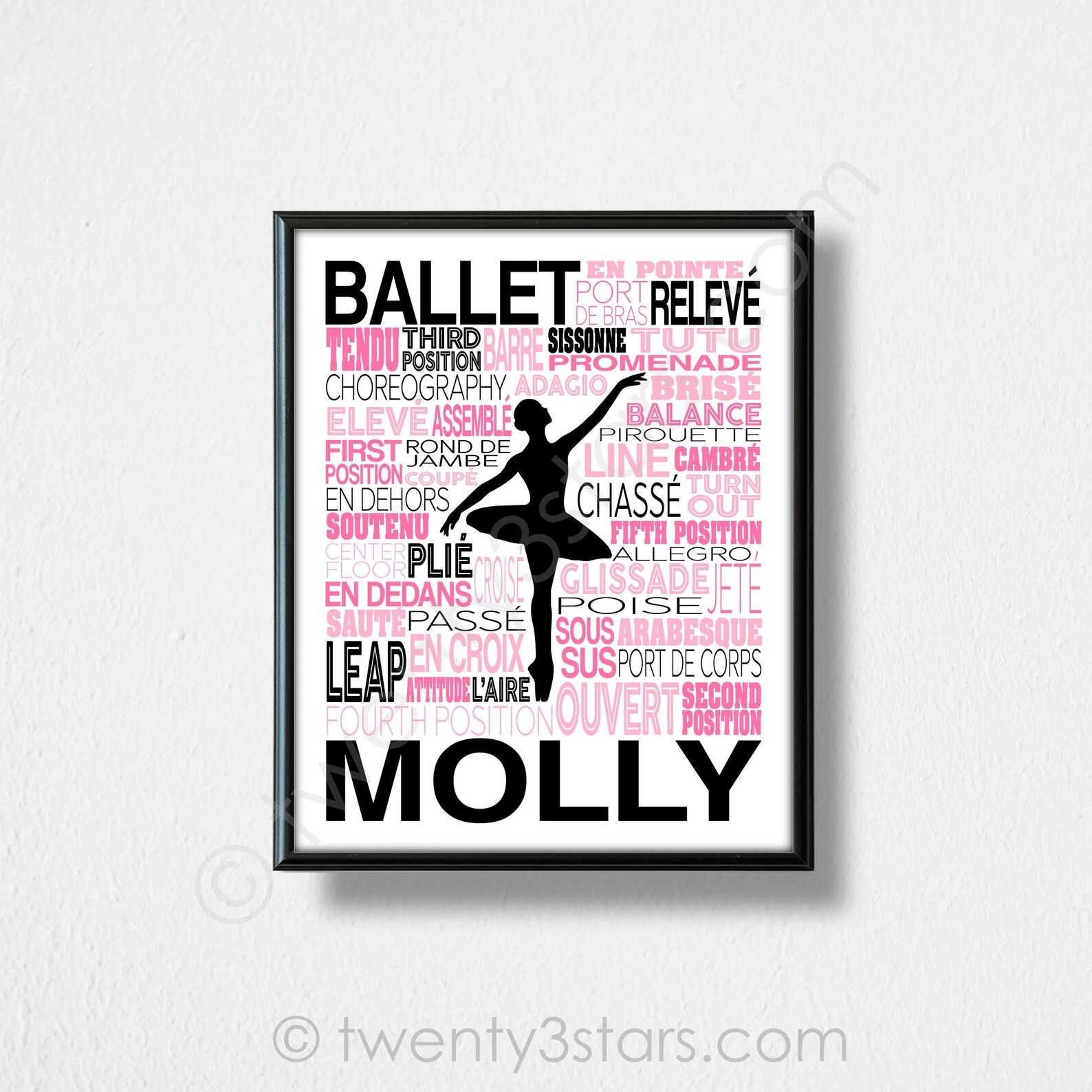 Ballet Slippers Poster Ballerina Art Personalized Ballerina - Etsy