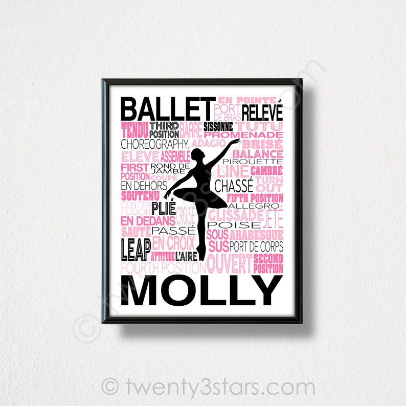 Ballet Slippers Poster Ballerina Art Personalized Ballerina - Etsy