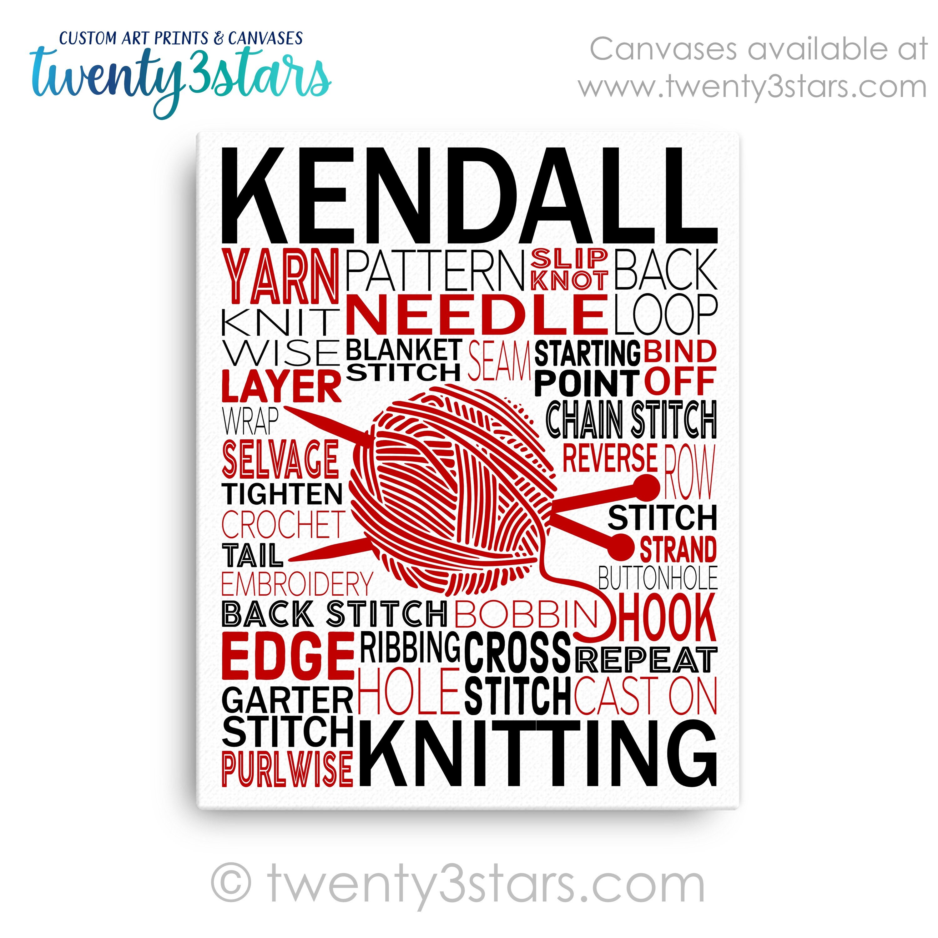 Knitting Typography Poster Knitting Room Art Crocheting | Etsy