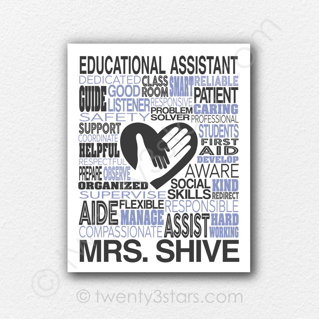 Personalized Educational Assistant Poster: Custom IA Art Gift - Etsy