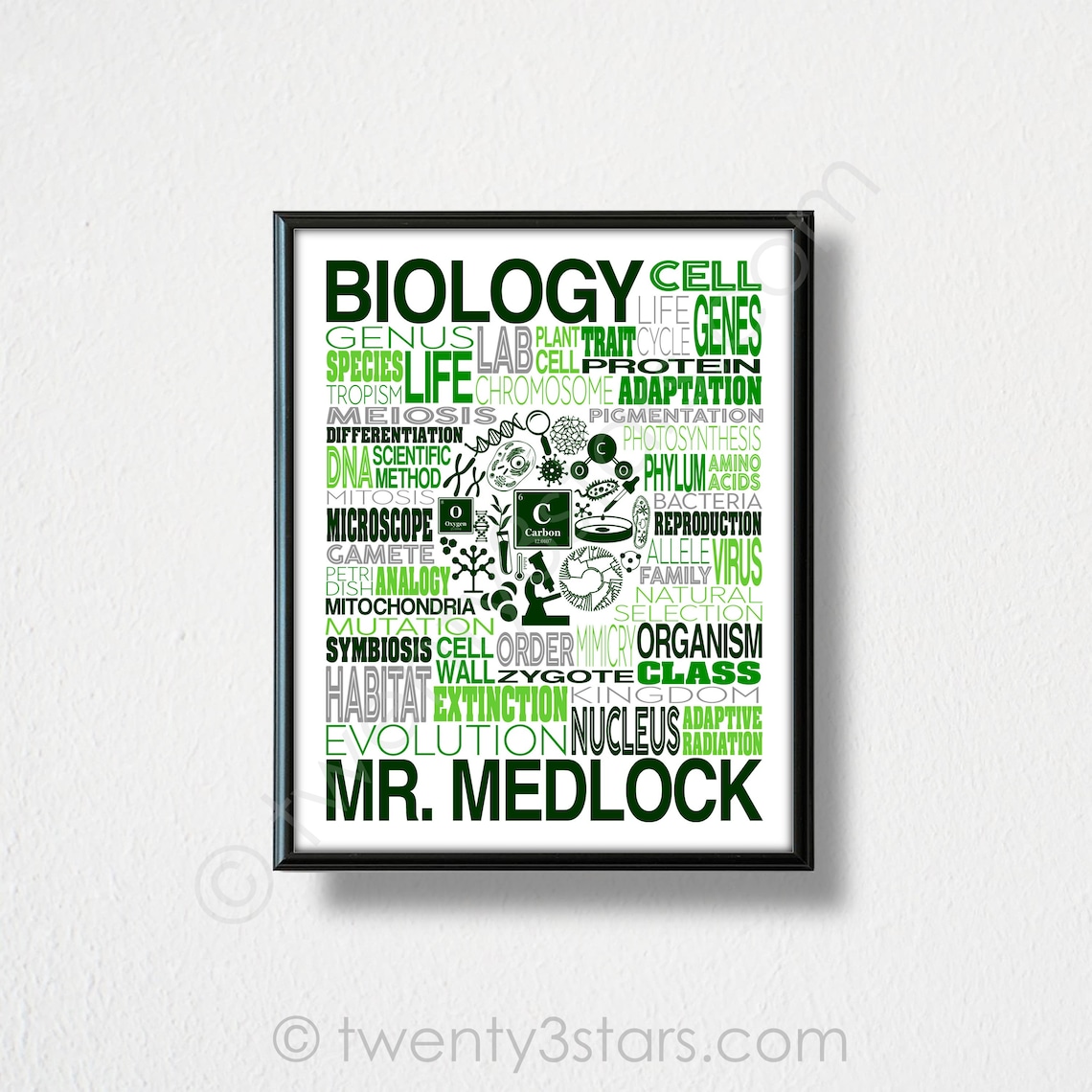 Biology Teacher Poster Science Wall Art Biology Instructor | Etsy