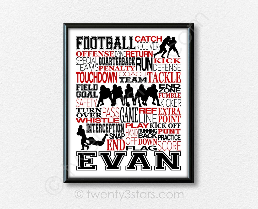 Football Team Word Art, Football Typography Poster, Football Team Gift ...