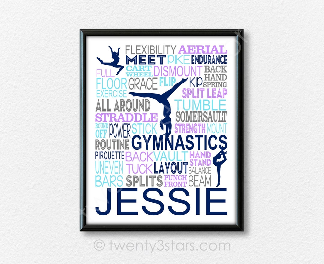 Gymnastics Word Art Poster Gymnastics Gift Gift for - Etsy