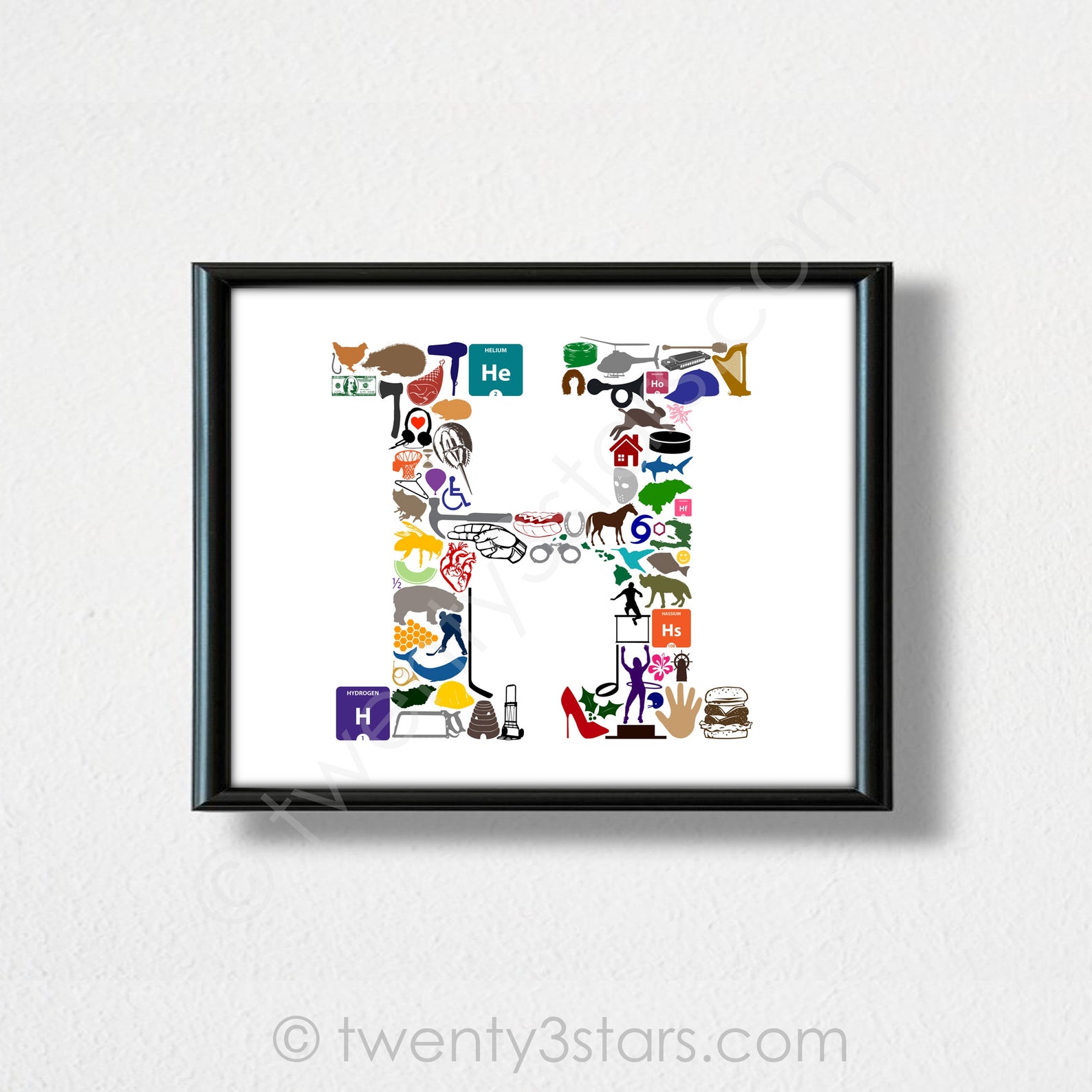 Letter H Poster Letter H is for Art H Nursery Wall Art - Etsy