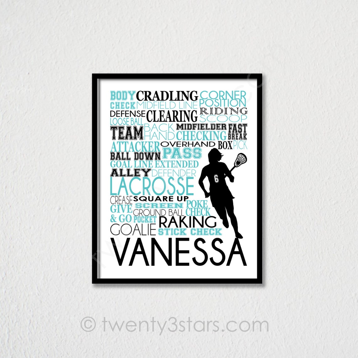 Lacrosse Typography Poster Boy's Lacrosse Gift Lacrosse | Etsy