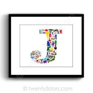 Letter J Poster, Letter J is for Art, J Nursery Wall Art Print, Baby ...
