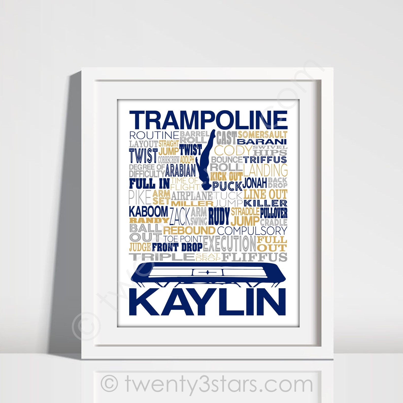 Boy's Trampoline Word Art Trampolining Gift Gift for | Etsy