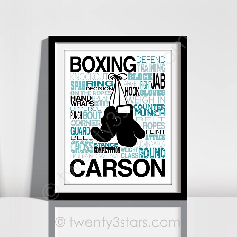 Custom Boxing Poster Boxing Typography Boxer Gift Gift for | Etsy
