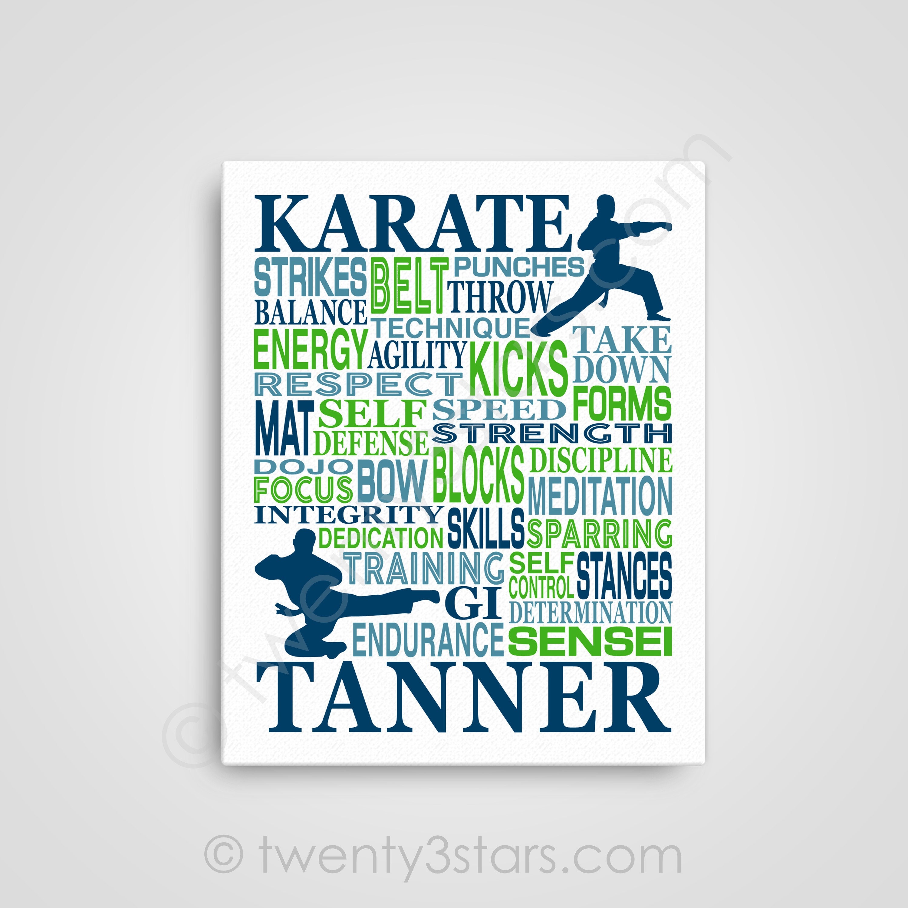 Custom Karate Typography Art Print: Martial Arts Gift - Etsy
