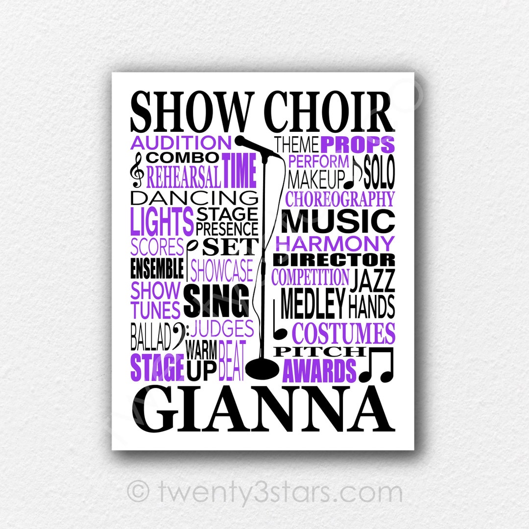 Personalized Show Choir Poster: Custom Colors, Chorale Gift - Etsy