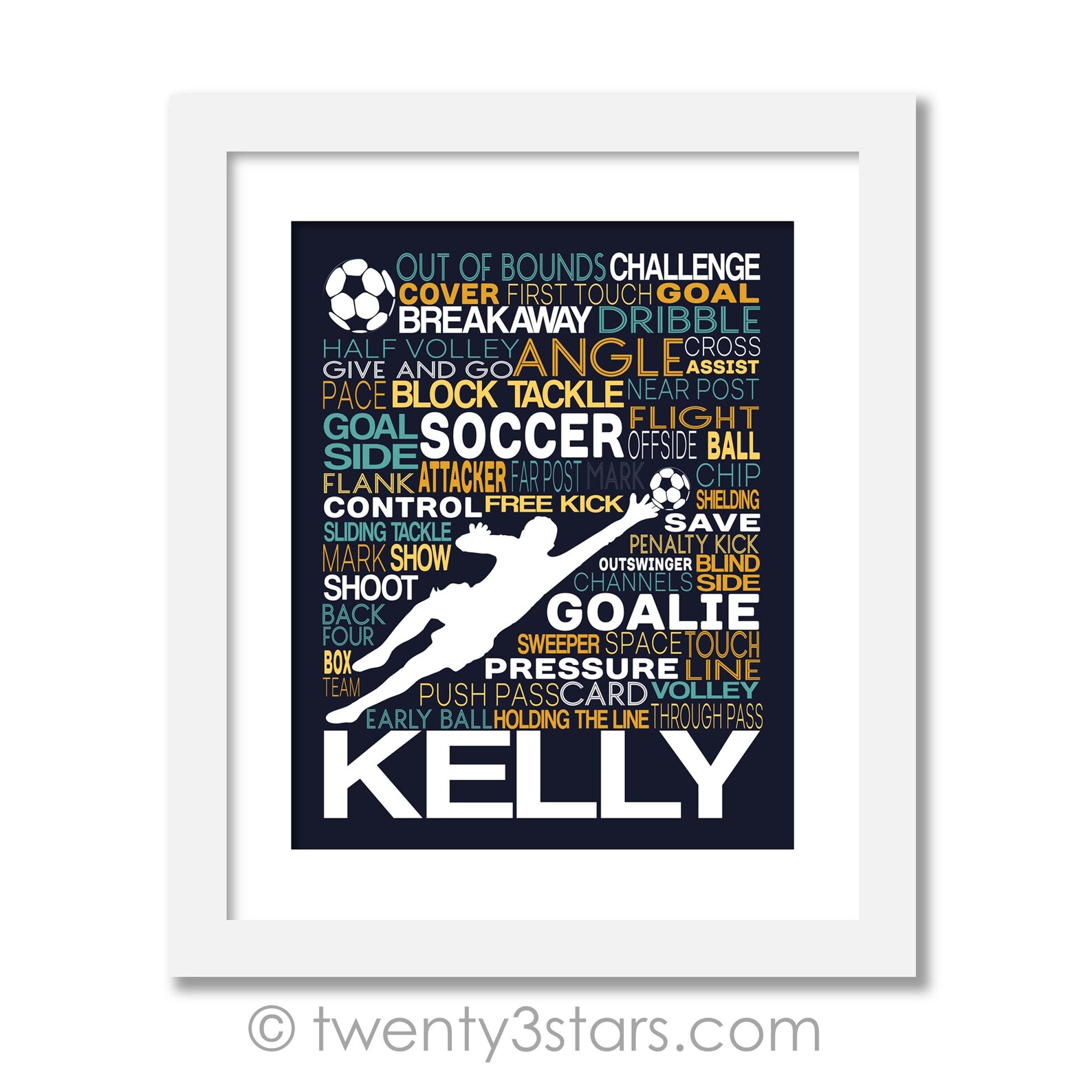 Personalized Soccer Goalie Poster Soccer Goalie Art Soccer | Etsy