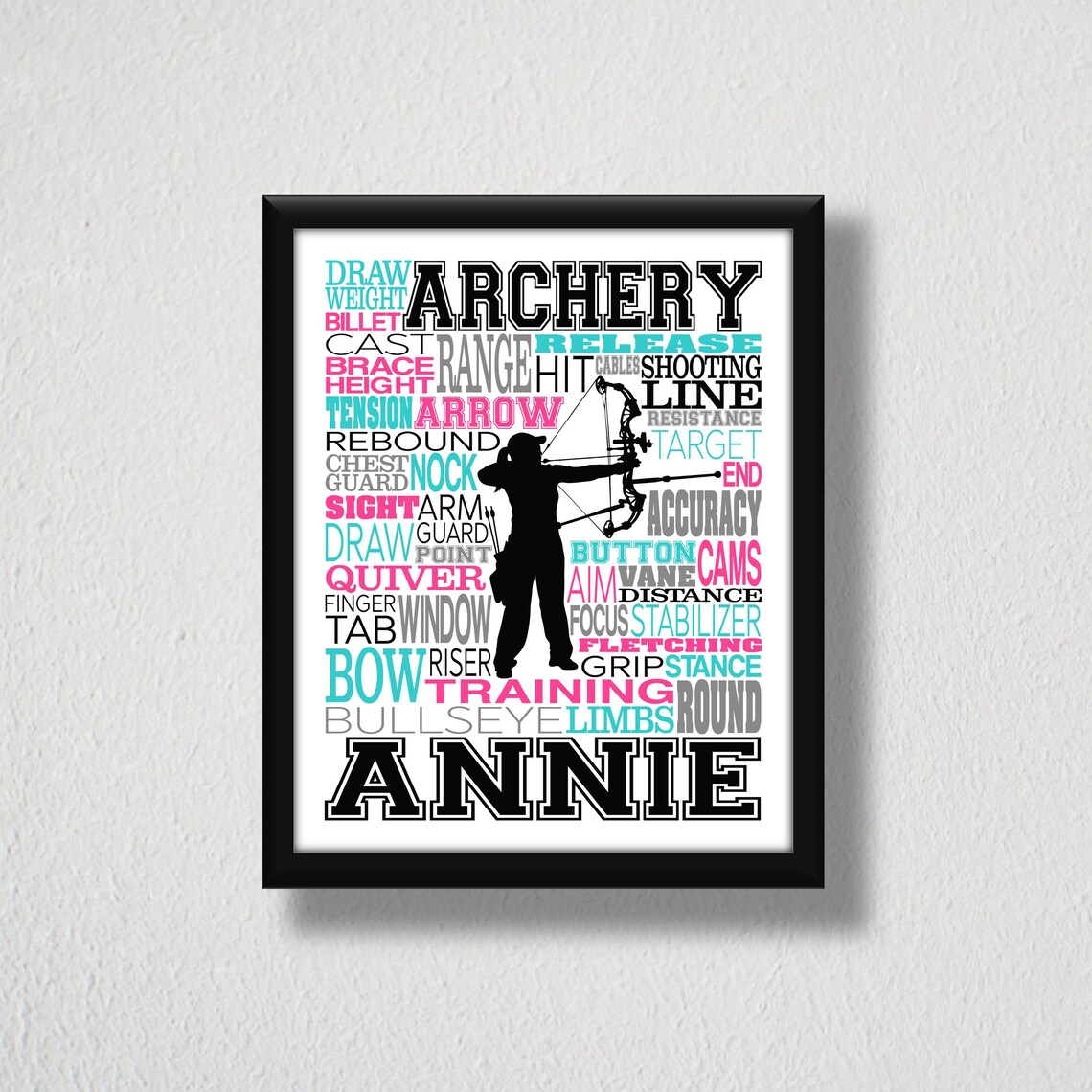 Archery Typography Poster Gift for Archer Archery Art Print - Etsy