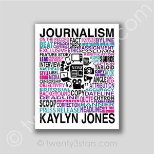 Journalism Poster Wall Art, Journalist Major Art, J-school Professor ...