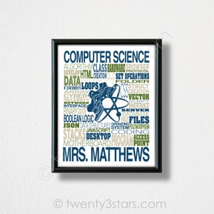 Computer Science Poster Comp Sci Gift Technology Major Art | Etsy