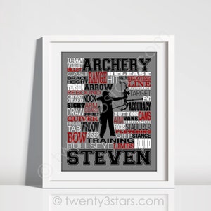 Archery Typography Poster Gift for Archer Archery Art Print | Etsy