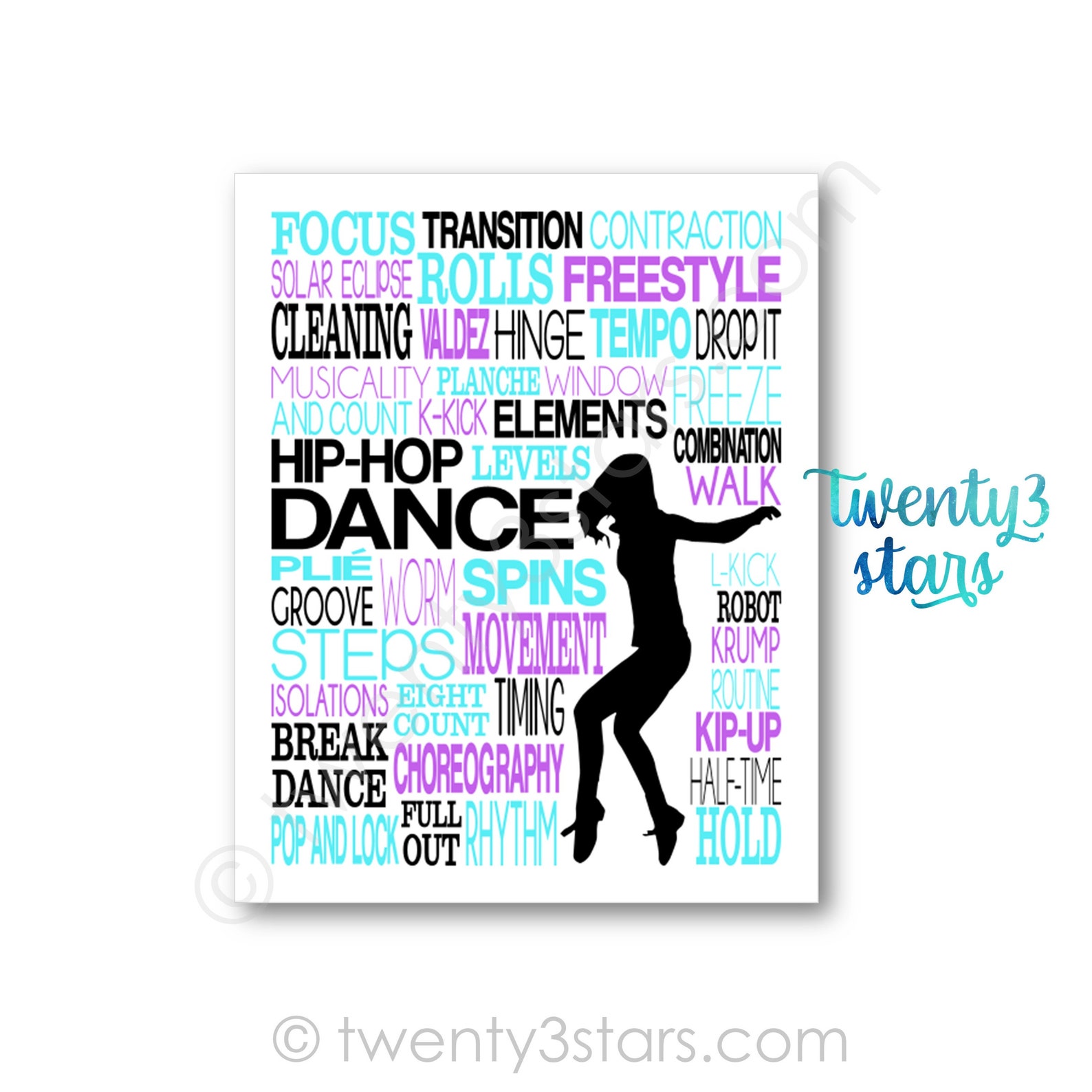 Hip Hop Dance Word Art Hip Hop Dance Art Custom Gift for | Etsy