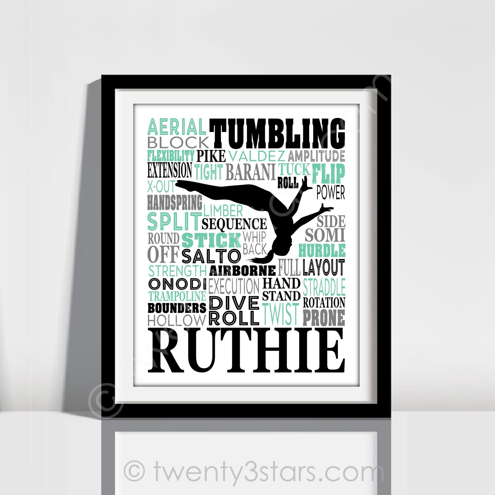 Custom Tumbling Poster Gymnast Gift Gift for Tumbler | Etsy
