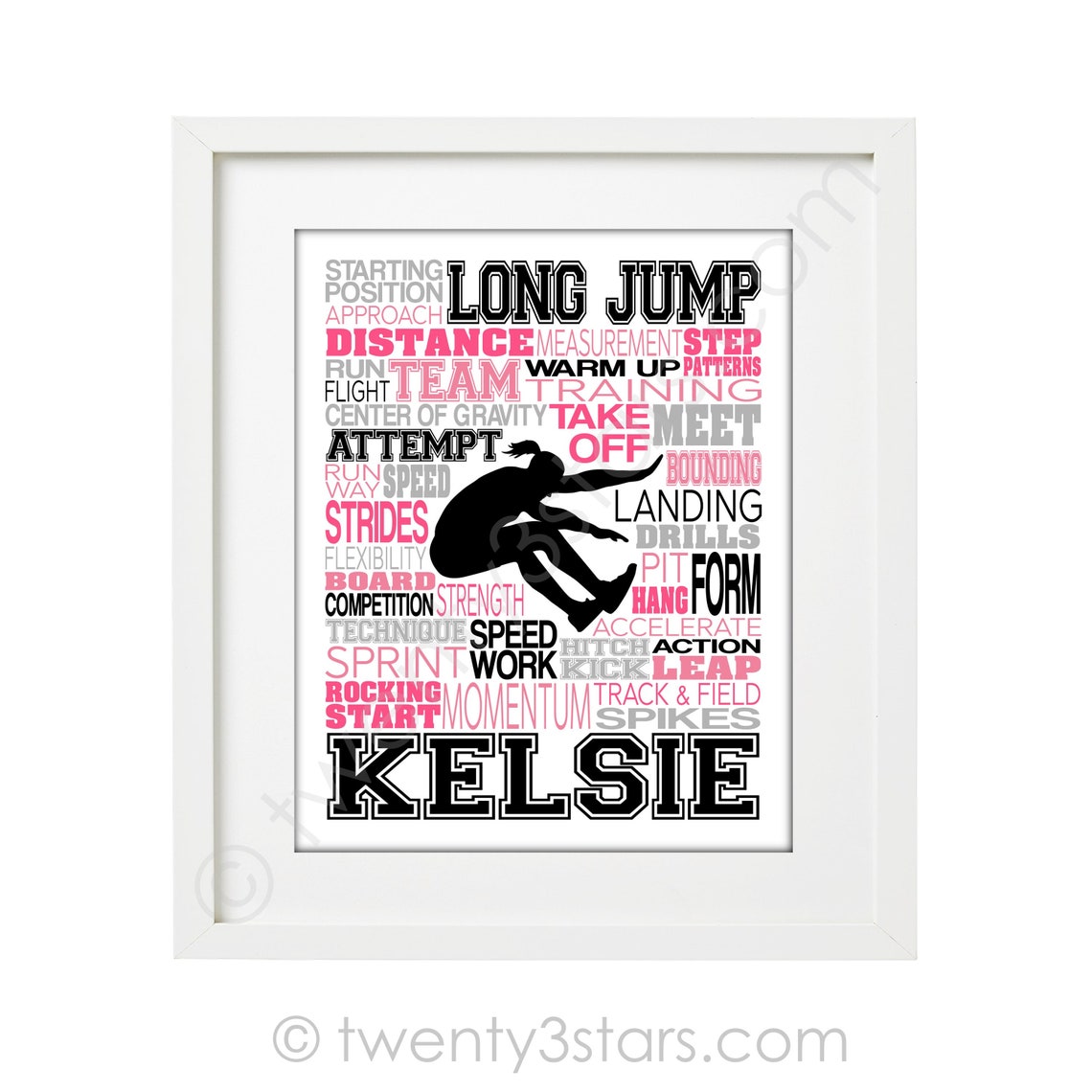 Long Jump Gift Long Jump Typography Poster Track and Field - Etsy