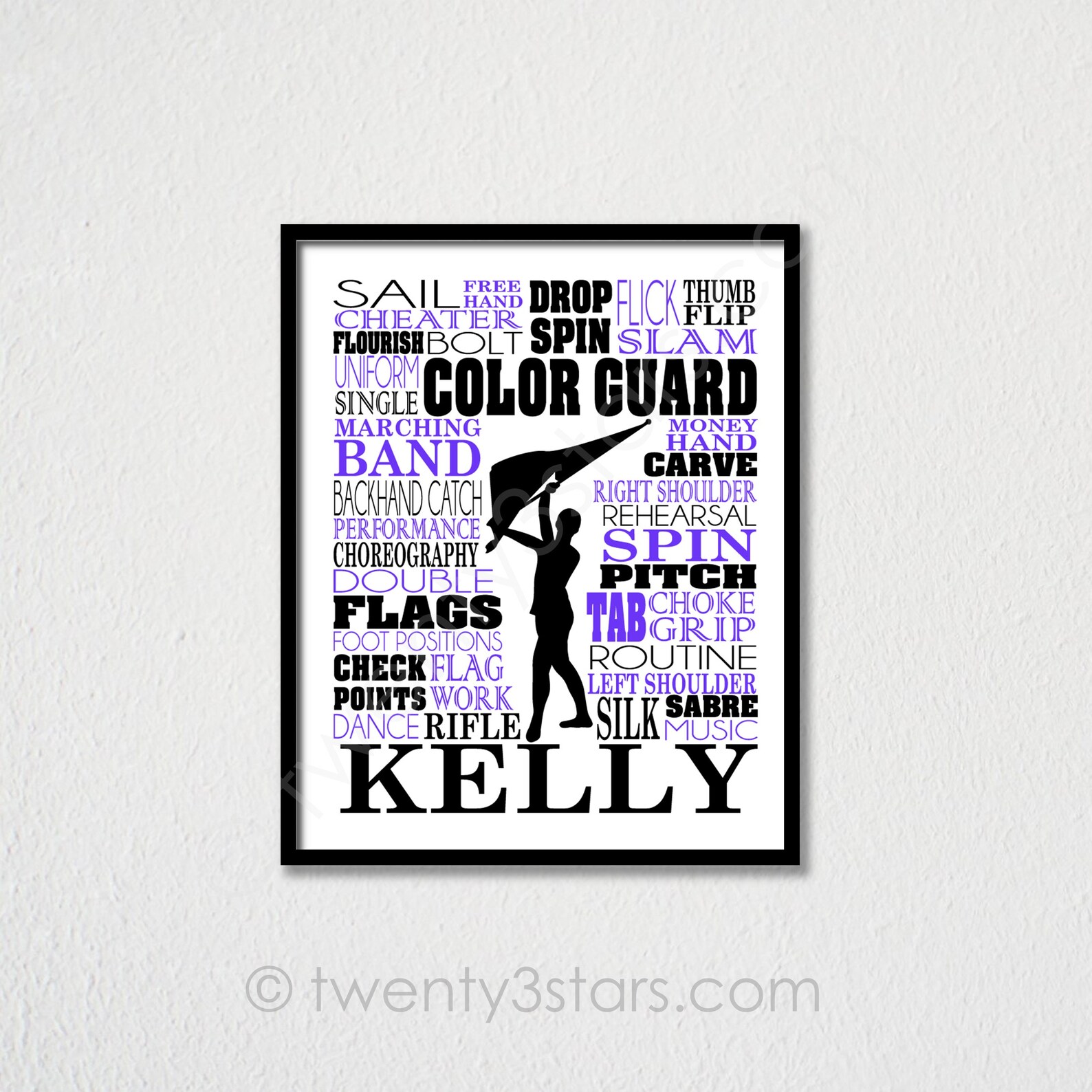 Colorguard Typography Poster Color Guard Wall Art Color | Etsy