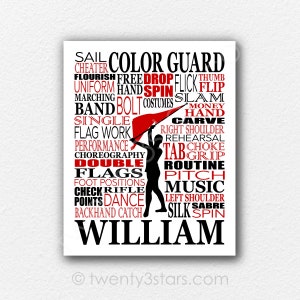 Personalized Color Guard Poster: Custom Marching Band Wall Art - Etsy